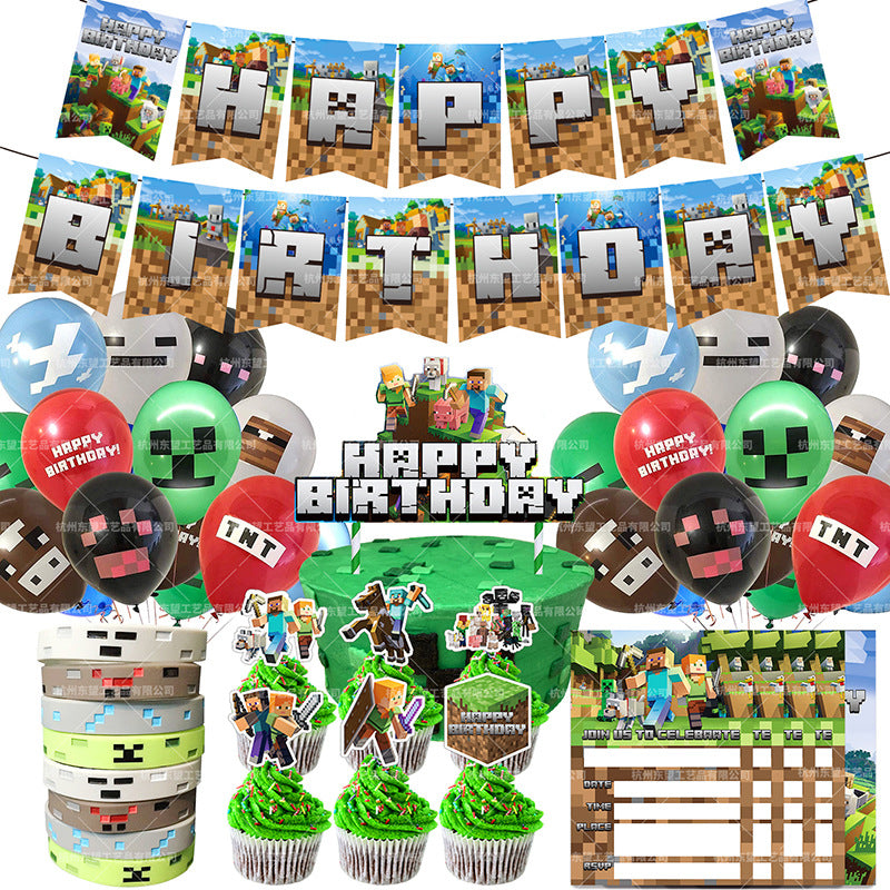 Minecraft Set 2 Theme Balloons Deco Pack Set – Party Force