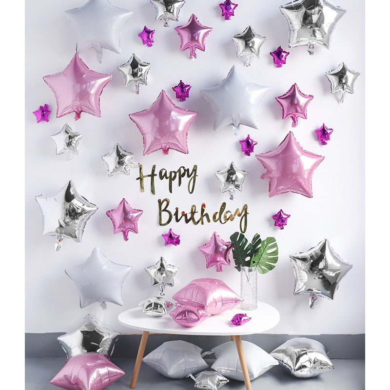 All star birthday party decoration pack (pink) - no helium required ...